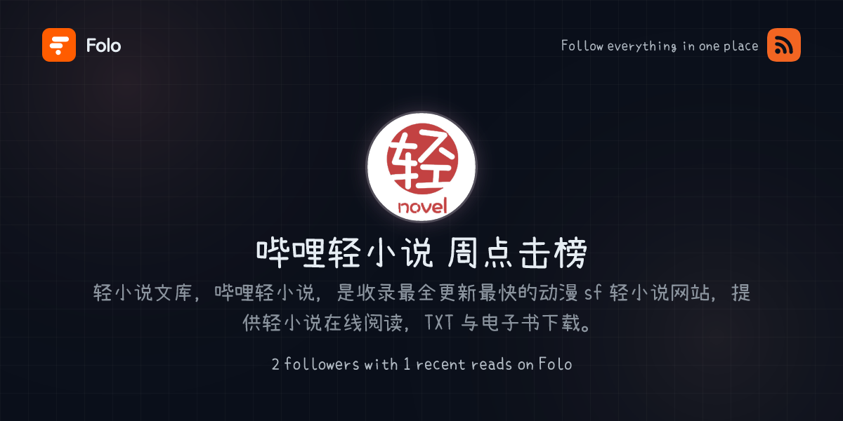 哔哩轻小说 周点击榜 | Folo