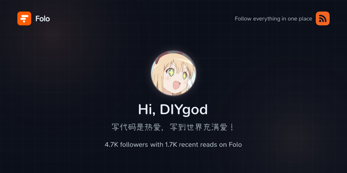 Hi, DIYgod | Folo