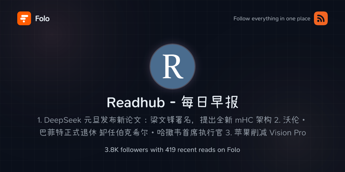 Readhub - 每日早报 | Folo