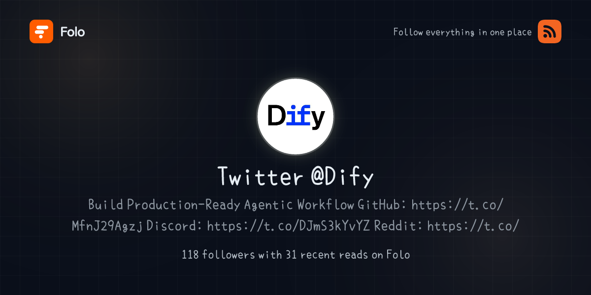 Twitter @Dify | Folo